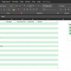 Excel Party Planner Template - Etsy