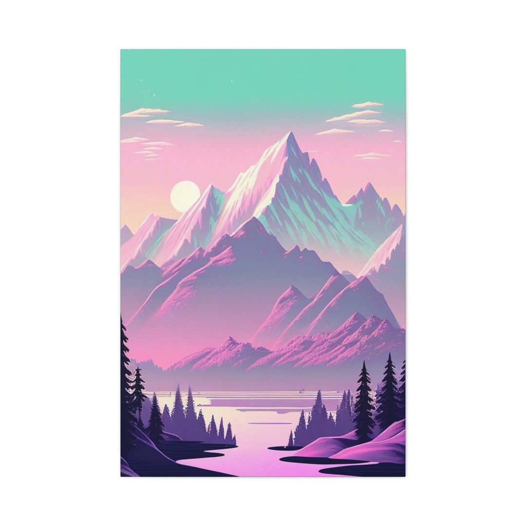 Mountain Range, Canvas Wall Art, Deco - Etsy