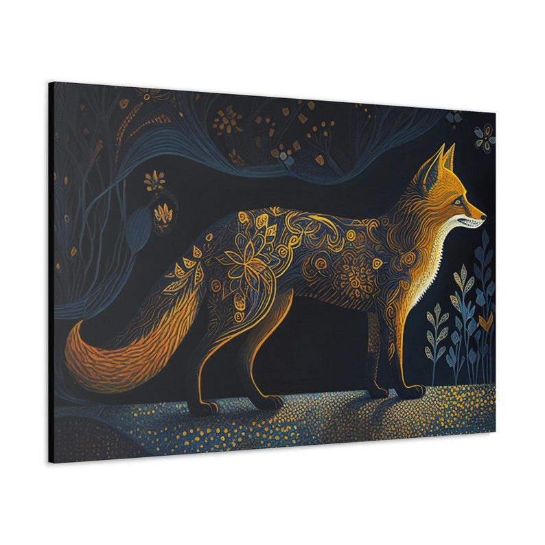 Abstract Painting of a Fox, Canvas Wall Art - Etsy