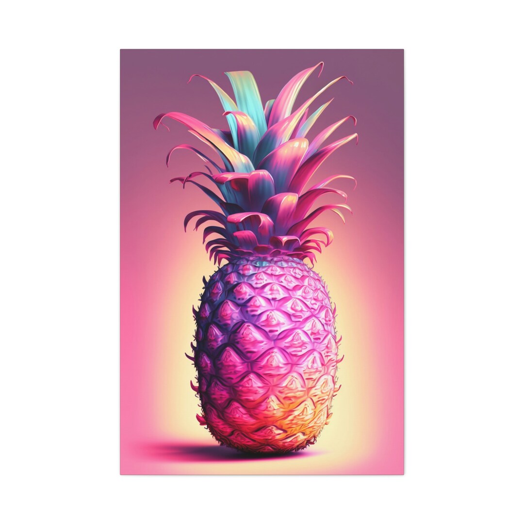 Pink Pineapple, Canvas Wall Art - Etsy
