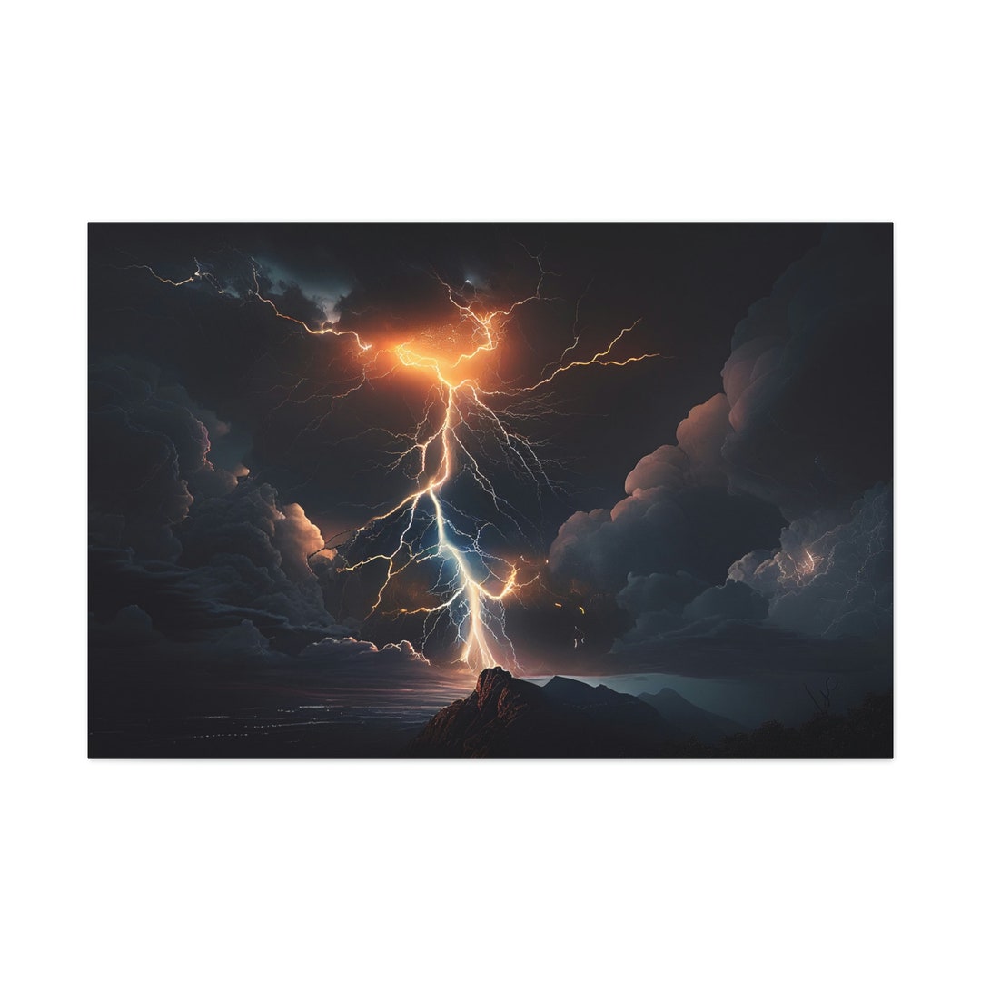 Lightning, Canvas Wall Art, Art Deco - Etsy