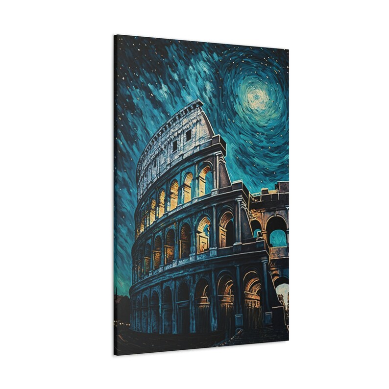 Starry Italy Colosseum Night , Van Gogh Inspiration, Canvas Wall Art - Etsy