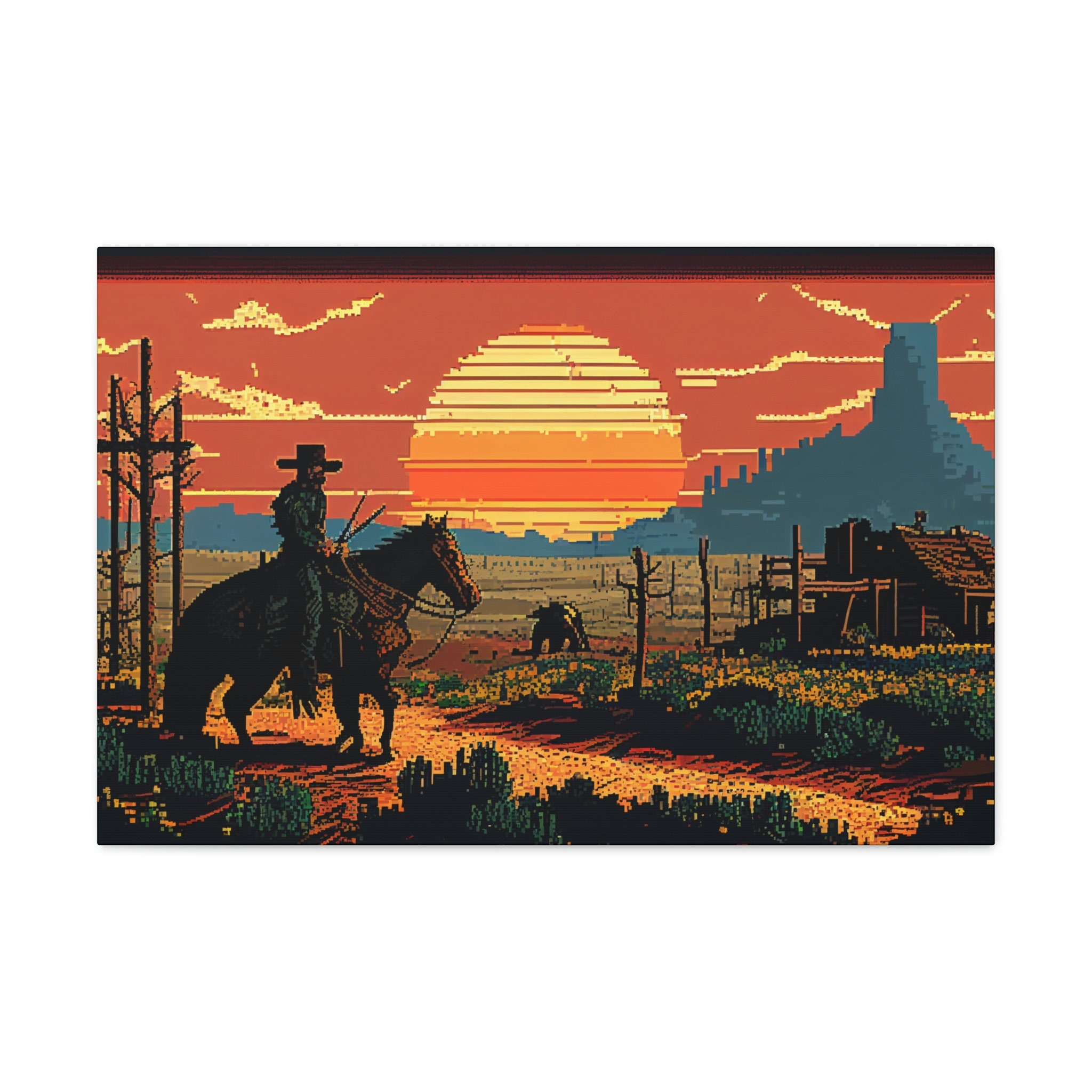 8-bit Red Redemption Art Canvas Wall Art RDR2 - Etsy