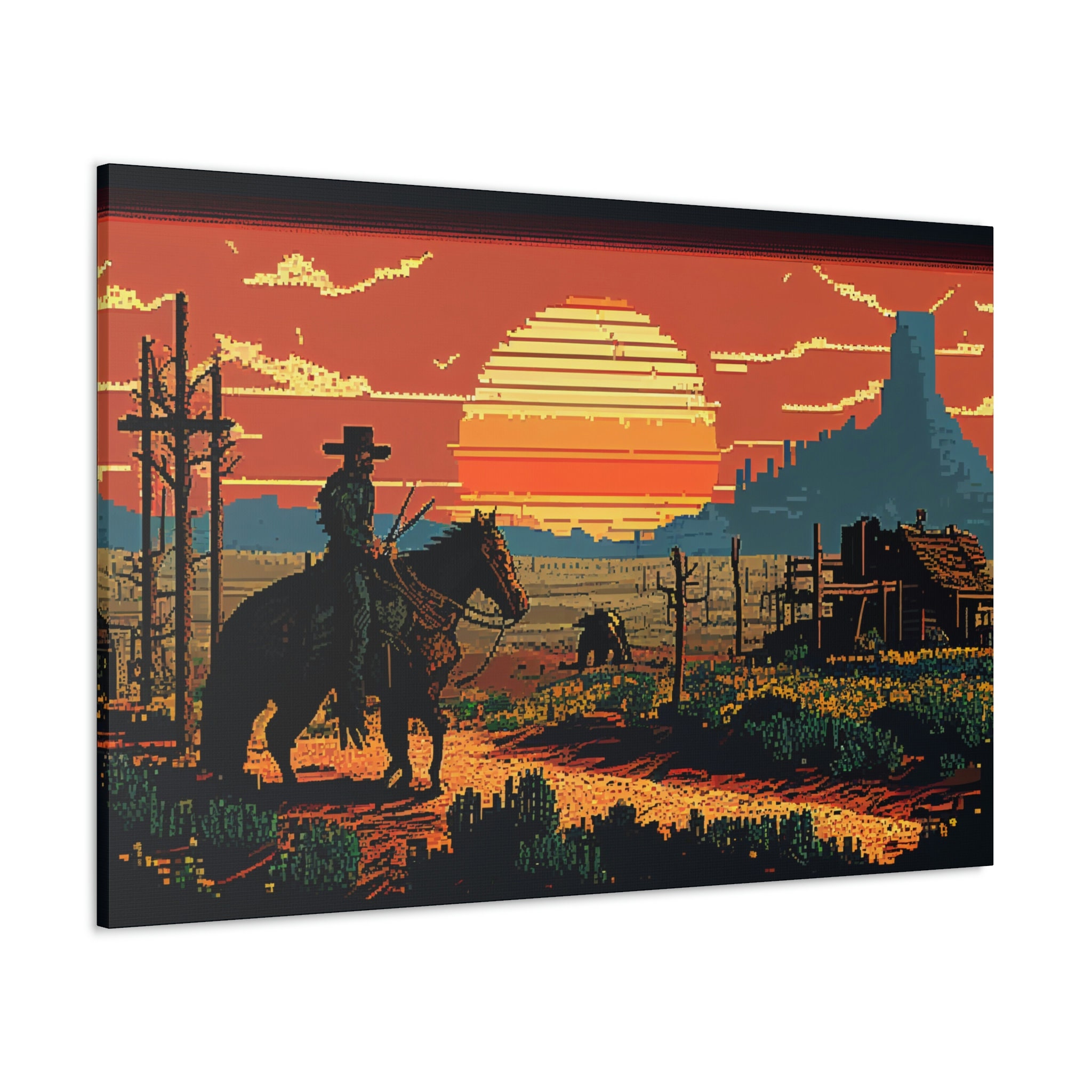 8-bit Red Redemption Art Canvas Wall Art RDR2 - Etsy