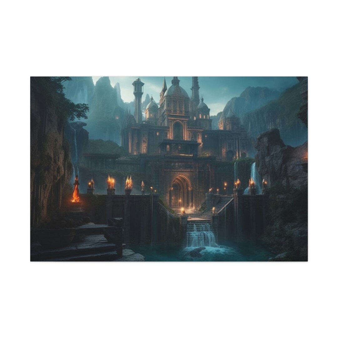 Elven Palace, Gothic Style Castle, Canvas Wall Art - Etsy