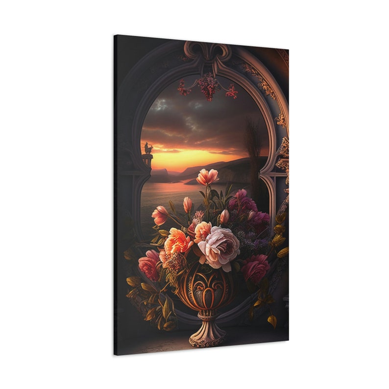 Romantic Renaissance Flowers in Vase, Canvas Wall Art - Etsy