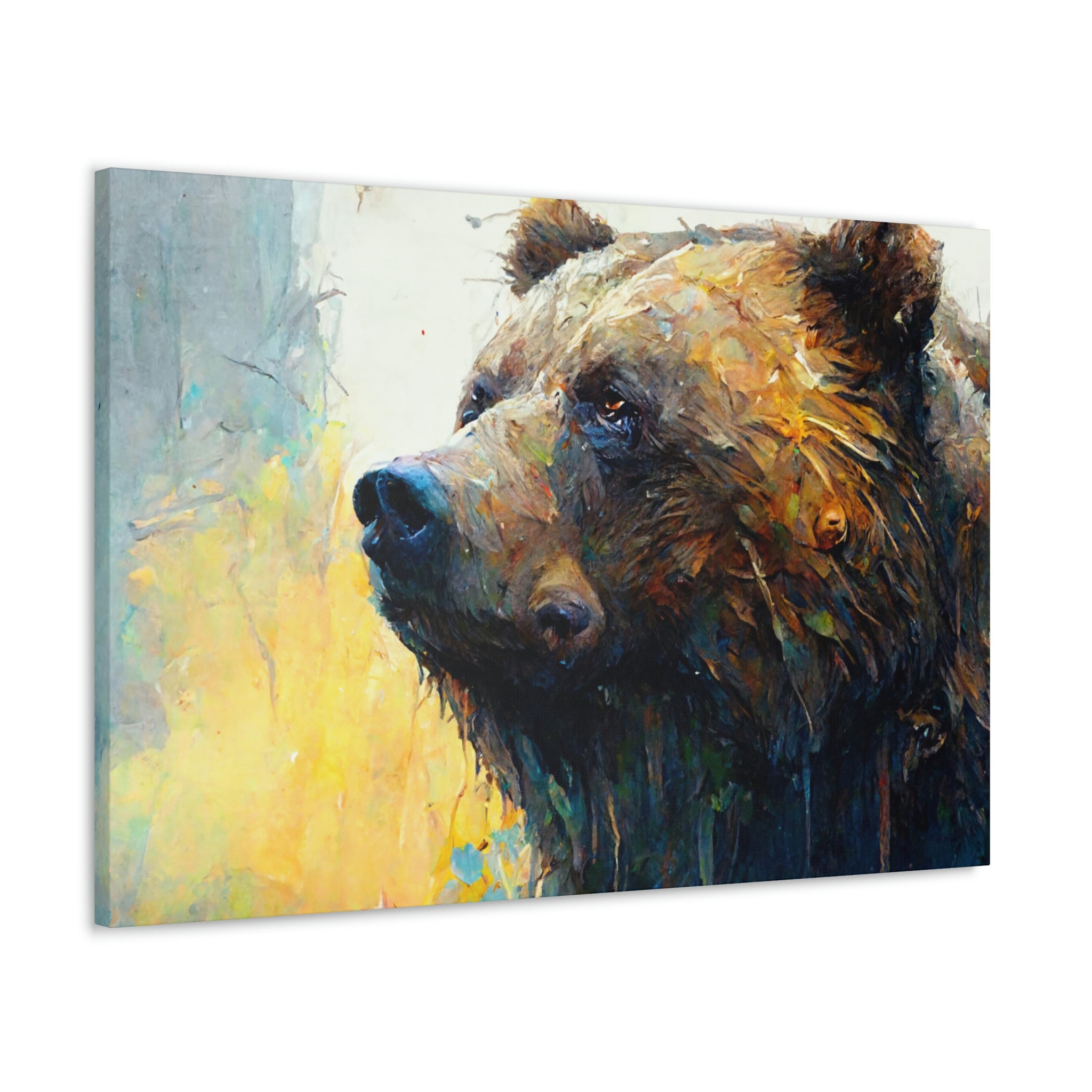 The Strong Bear Canvas Wall Art Palette Knife Oil Painting - Etsy
