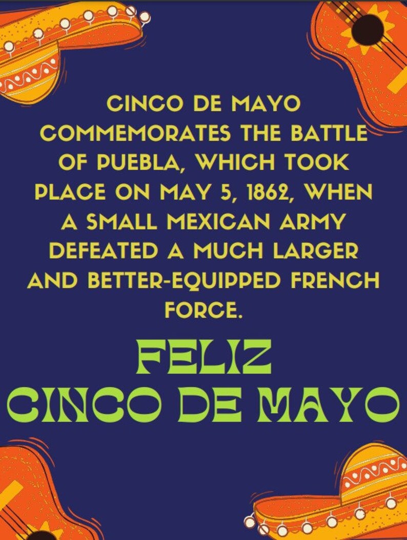 Cinco De Mayo Decoration Information and Facts Printable - Etsy México