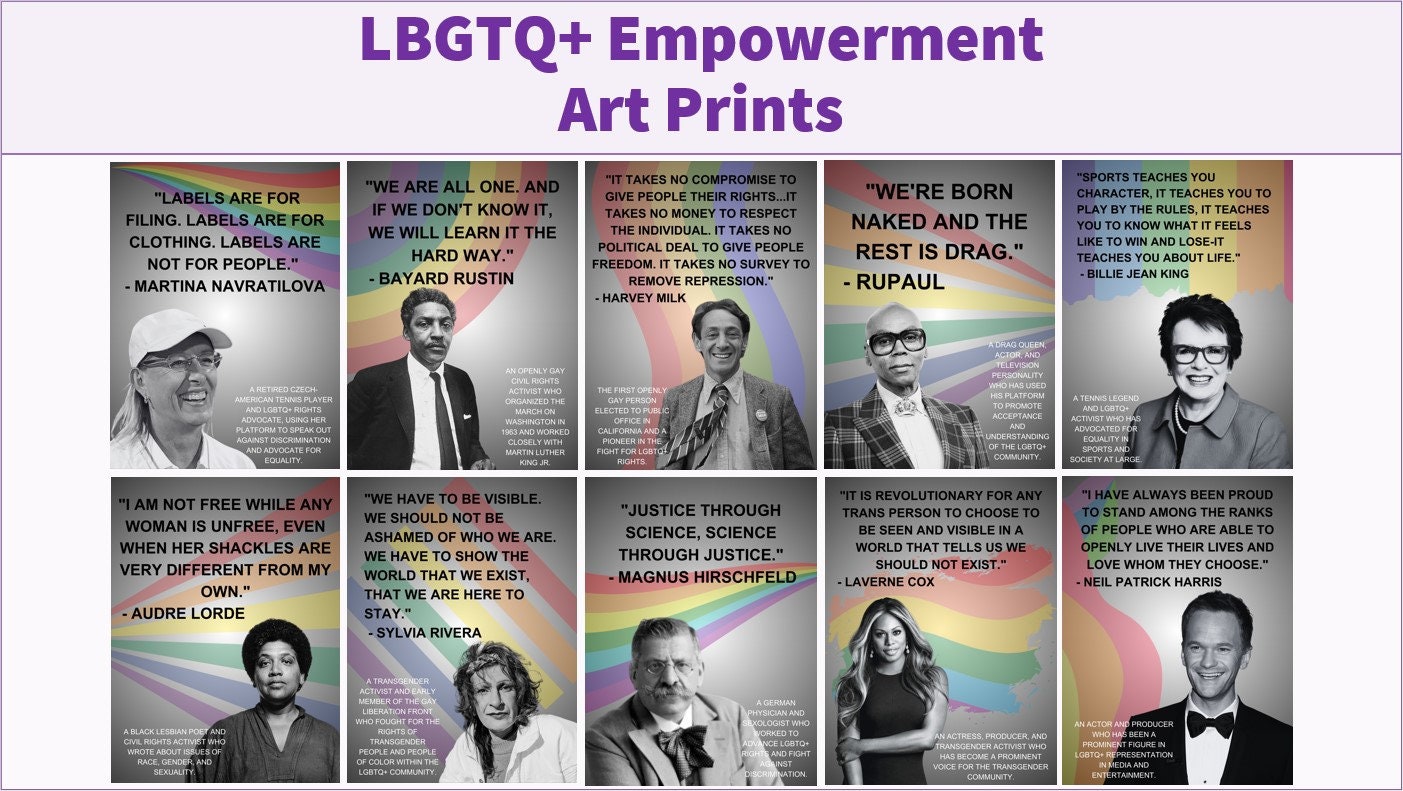 LGBTQ Empowerment Quotes Printable Posters || 10 LGBTQ Posters for ...