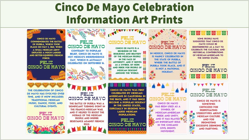 Cinco De Mayo Decoration Information and Facts Printable - Etsy México
