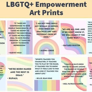 LGBTQ Empowerment Quotes Printable Posters || 10 LGBTQ Posters for ...
