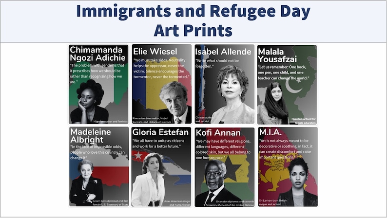 Immigrant and Refugee Day Printable Posters || 8 Posters for Classroom ...