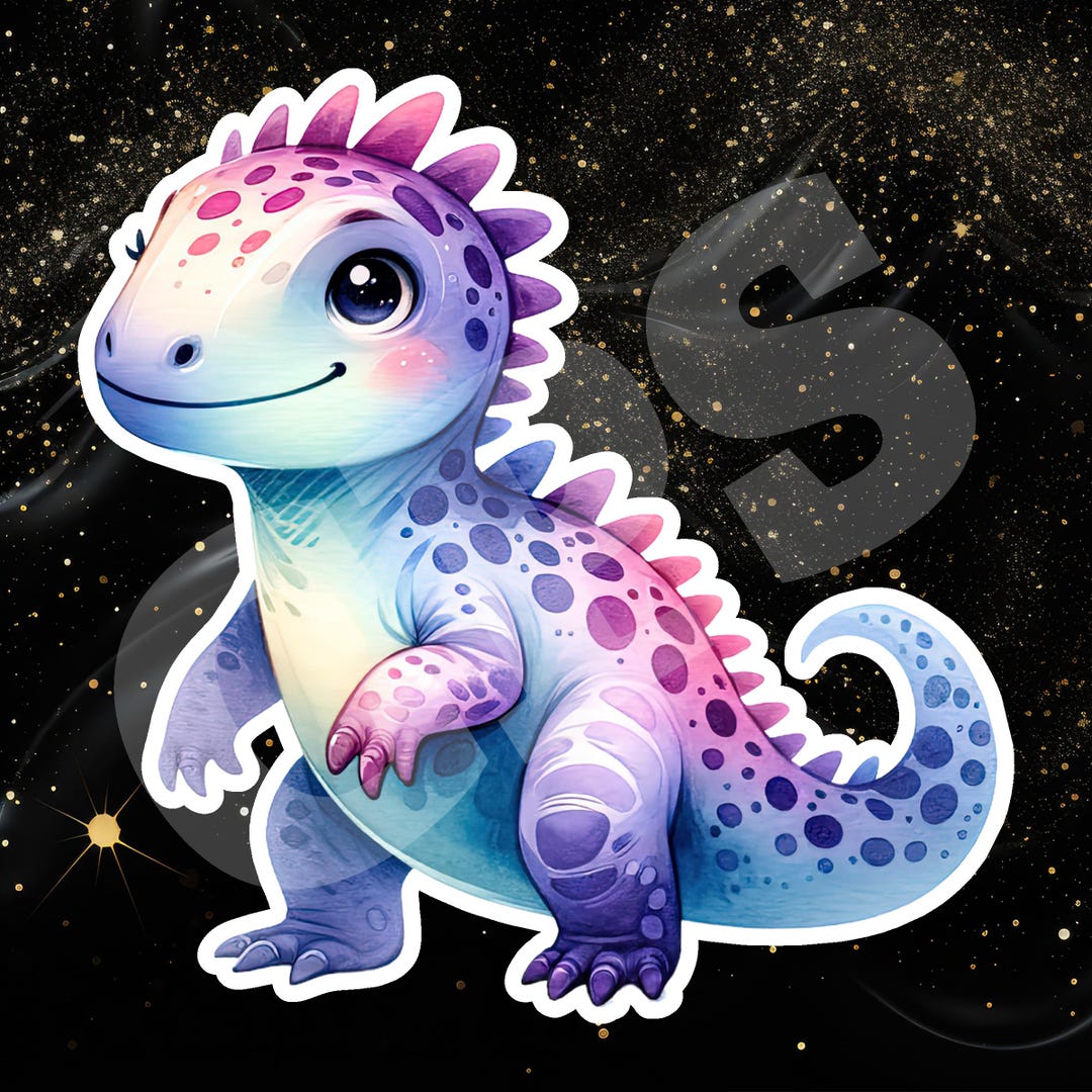 Rainbow Dinosaur Digital Download PNG File for Sticker Making Project ...