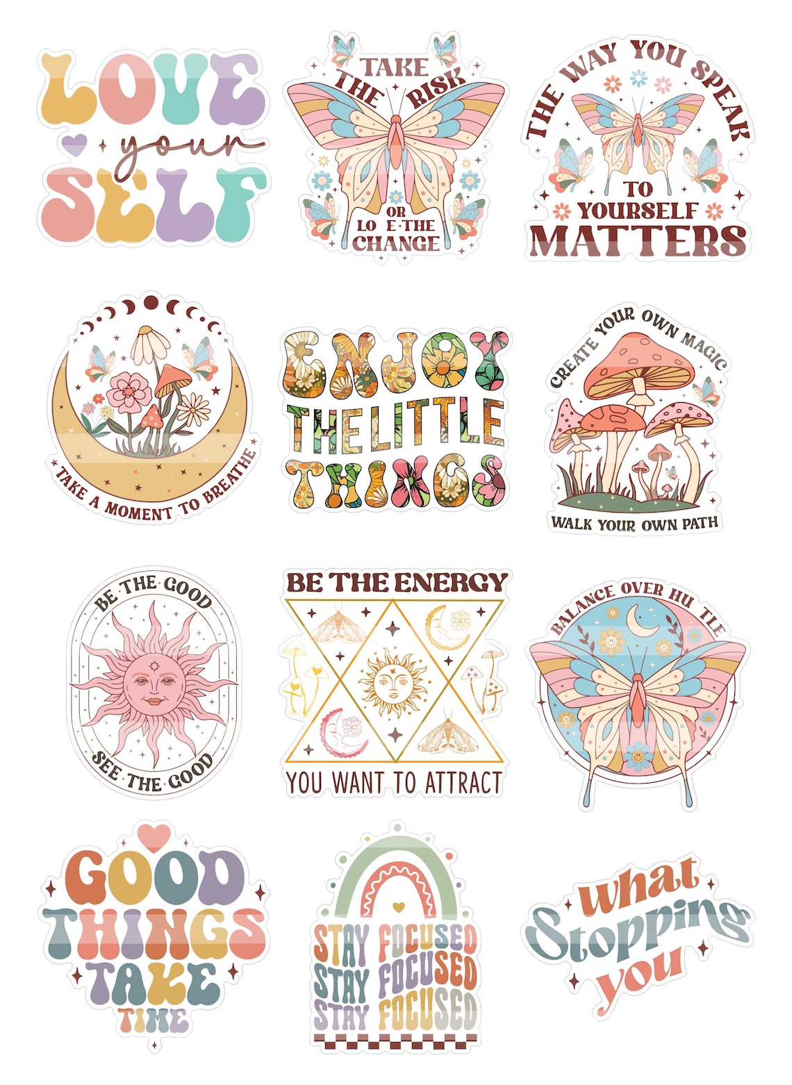 24 Digital Download Self Love Sticker PNG File, Instant Download Quotes ...