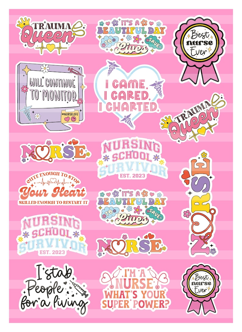 Nurse Bundle Digital Download PNG File for Sticker Making Project - Etsy