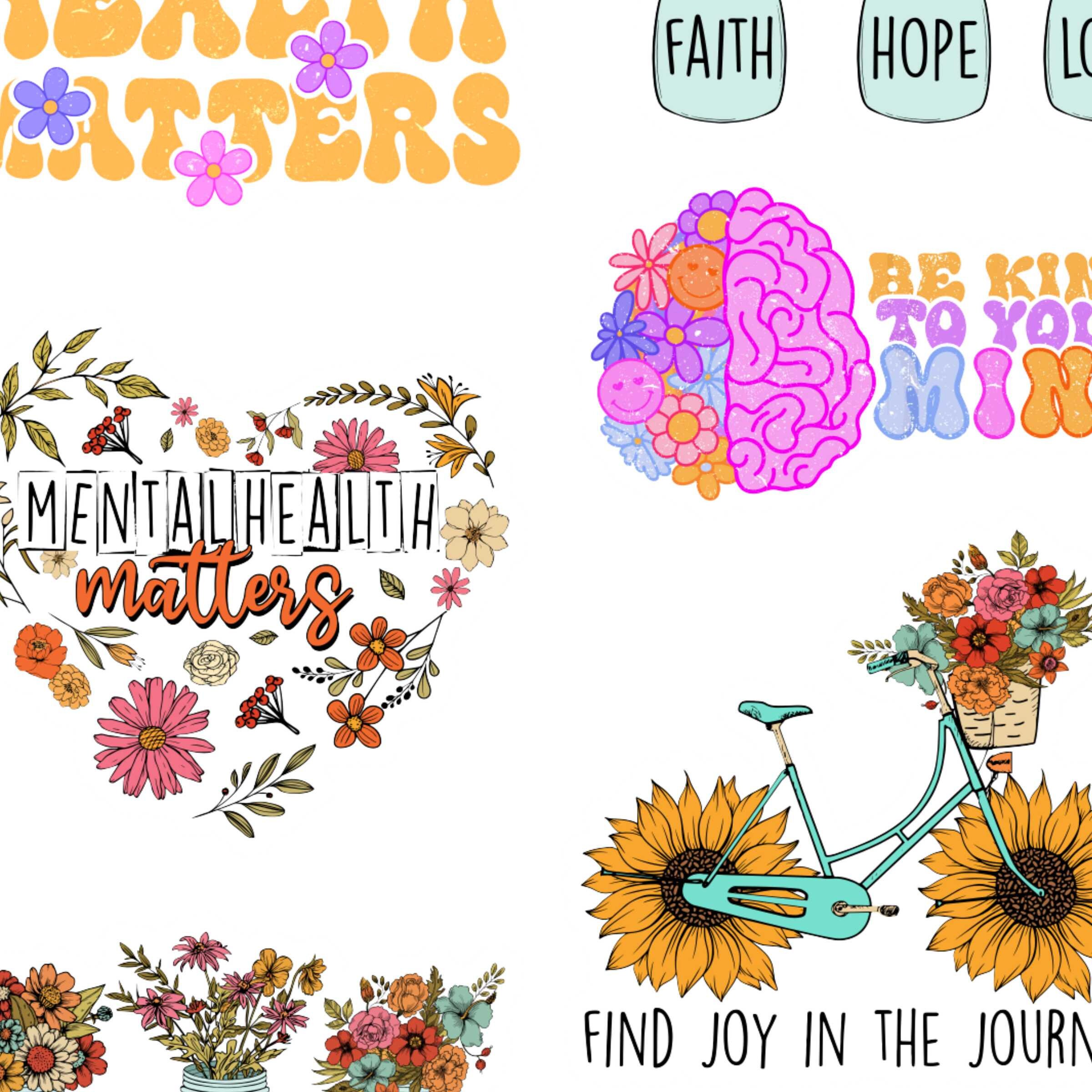 Digital Download Mental Health Self Love PNG File for Sticker Making ...