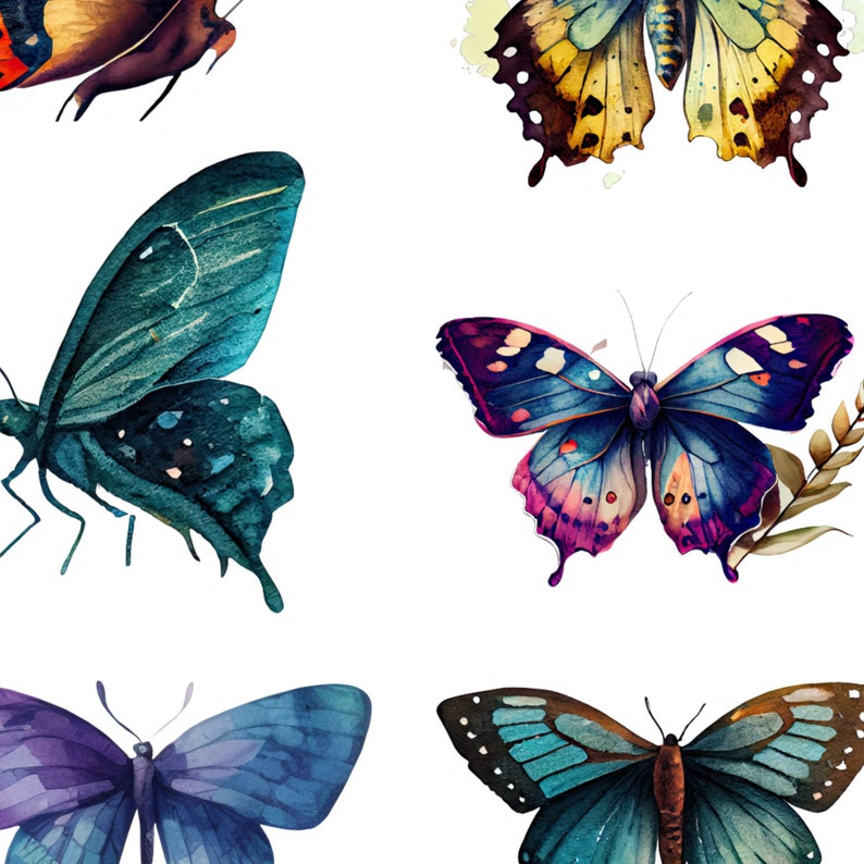 Digital Download Butterfly Sticker PNG File Bundle, Butterfly Sticker ...
