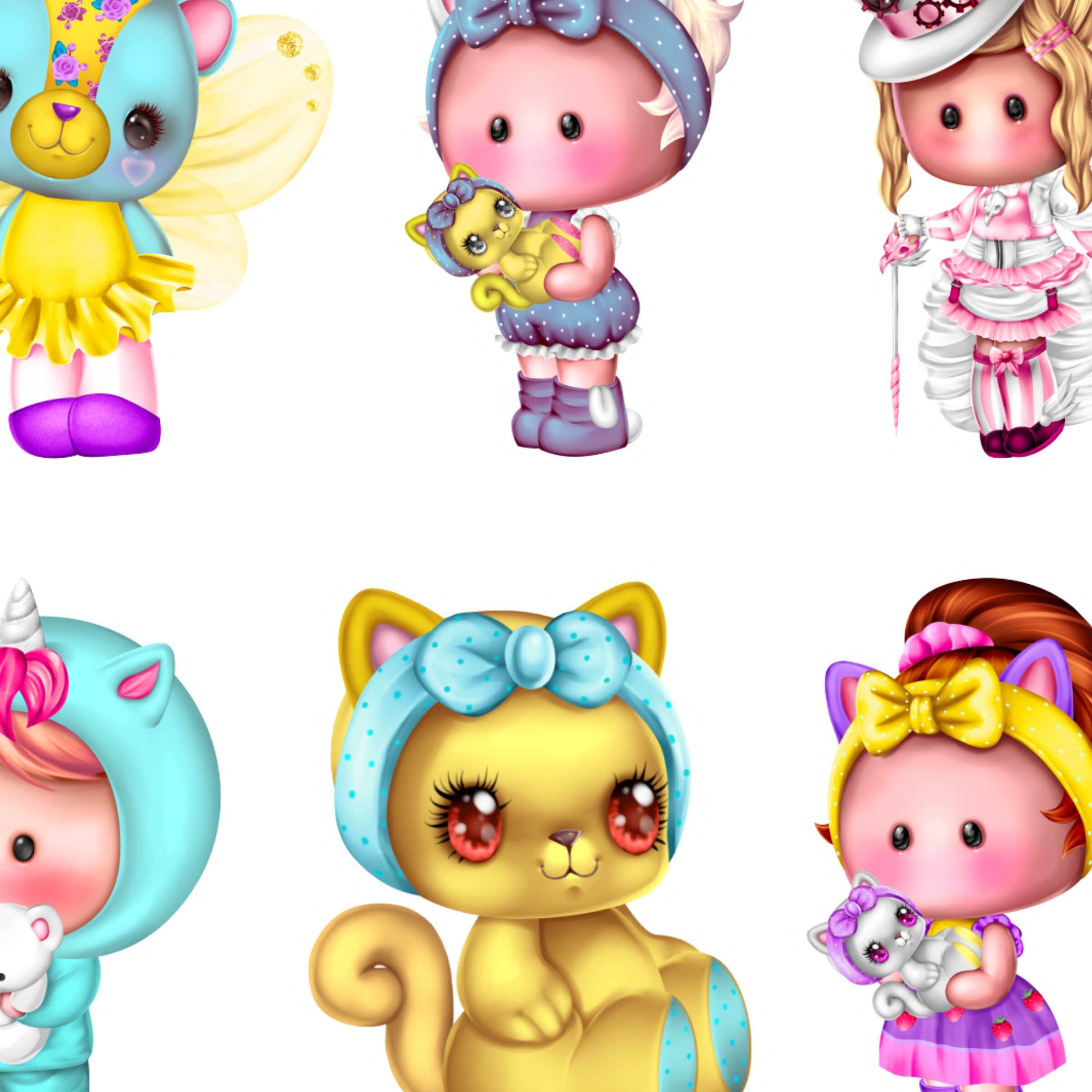 Dolls Sticker, Dolls Png Files, Kawaii Dolls Png, Little Girls Stickers ...