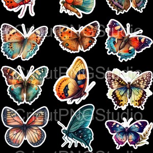 Digital Download Butterfly Sticker PNG File Bundle, Butterfly Sticker ...