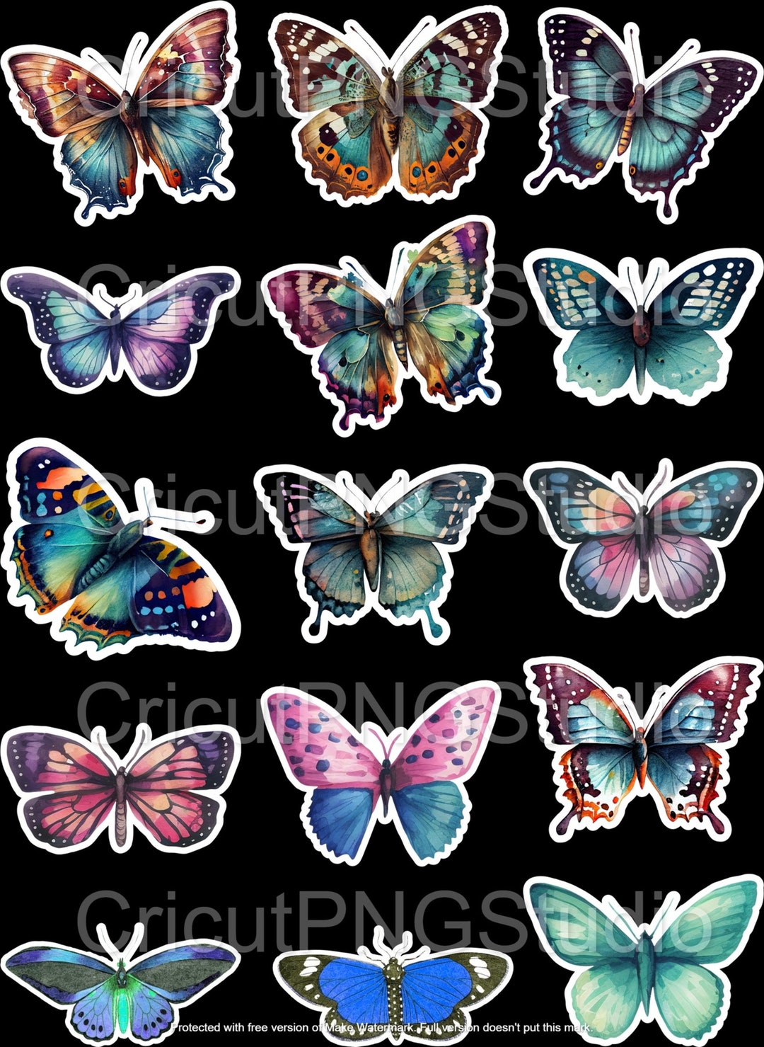 Butterfly Sticker, Butterfly Png Files for Stickers, Butterfly Png ...