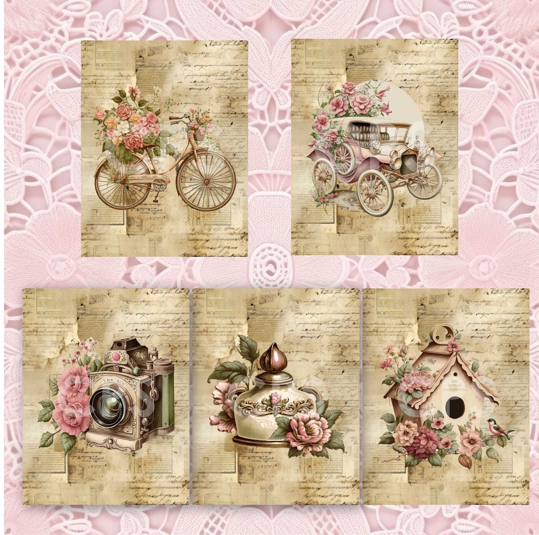 Junk Journal Printable Pages, Shabby Chic Collection Instant Download ...