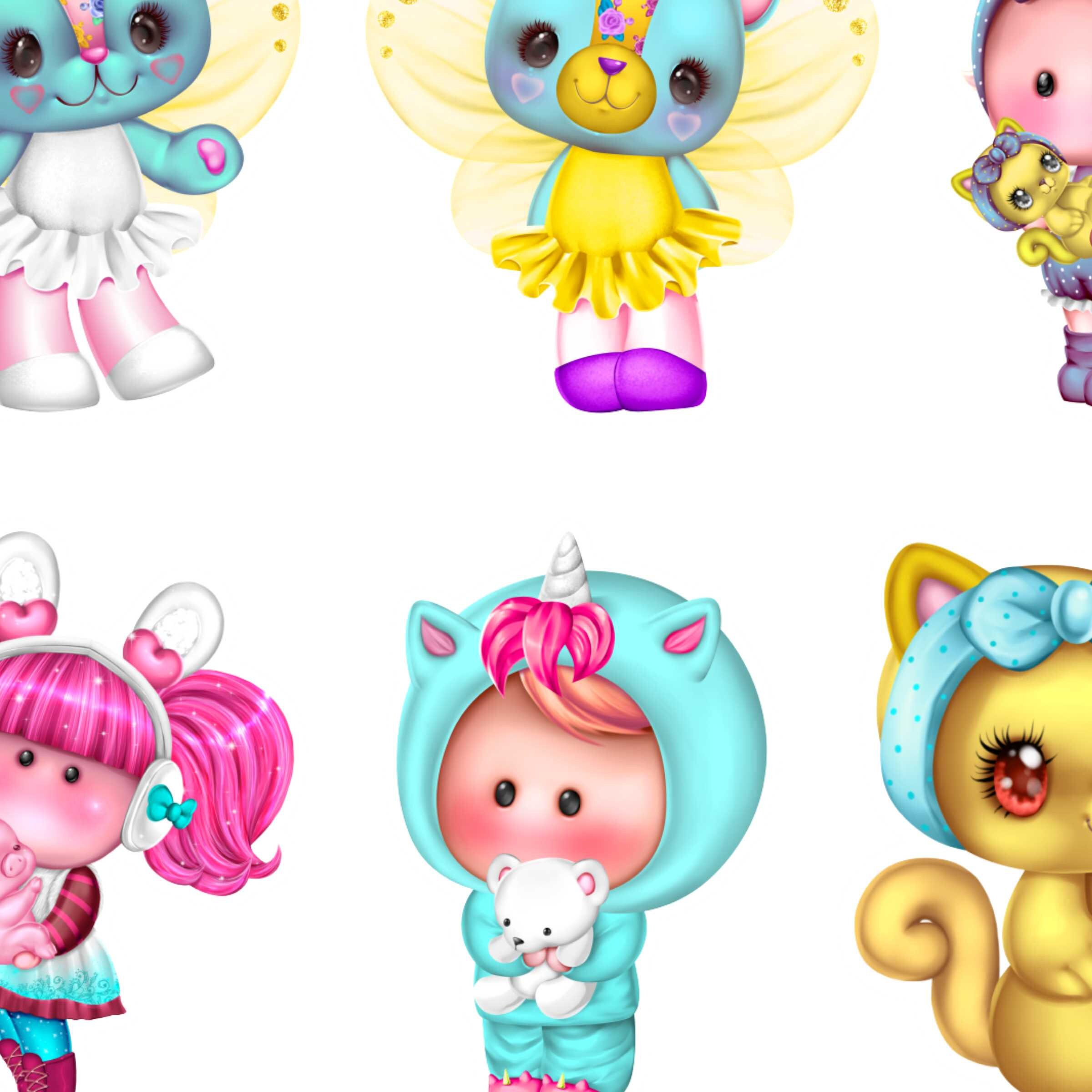 Dolls Sticker, Dolls Png Files, Kawaii Dolls Png, Little Girls Stickers ...
