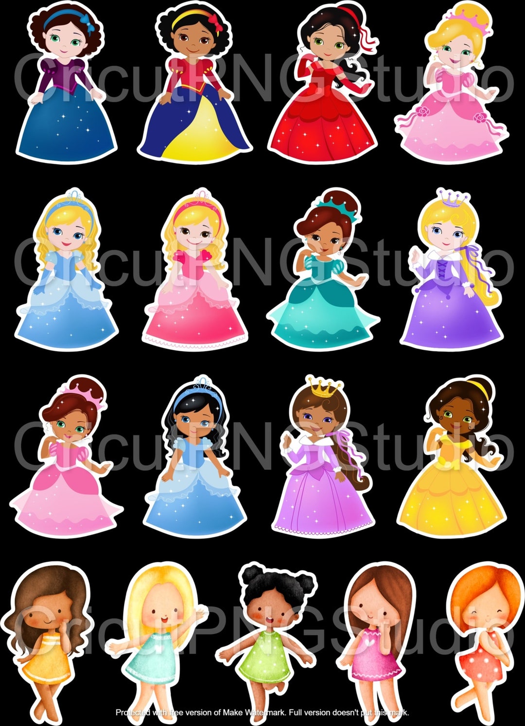 Digital Download Princess PNG File for Sticker Making Project - Etsy