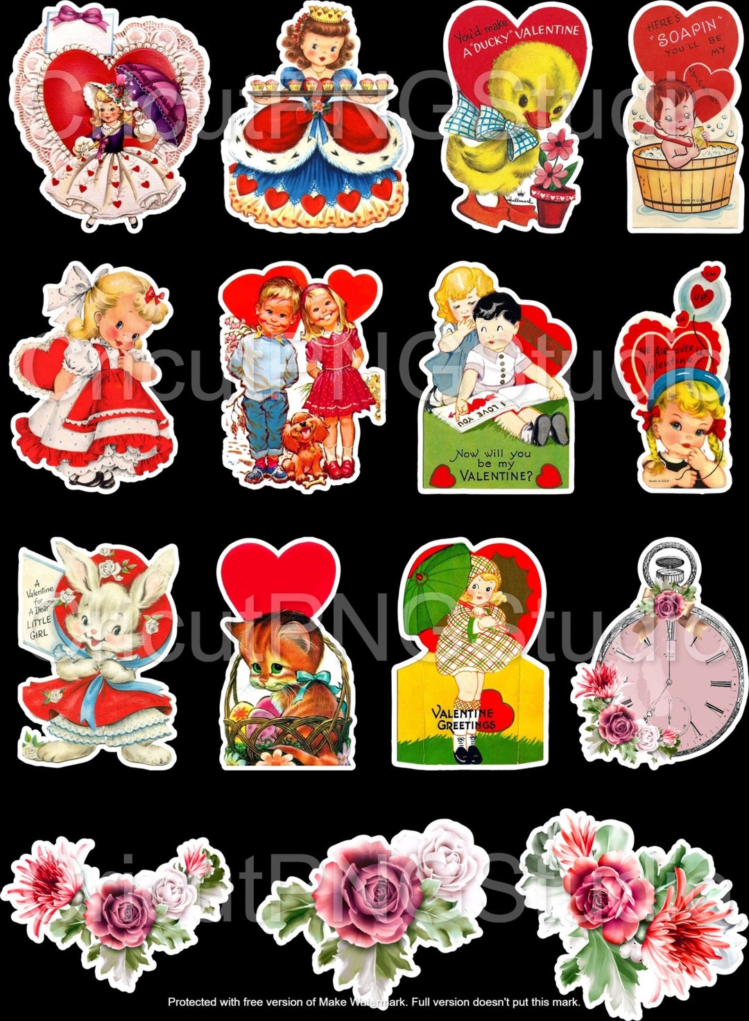 Digital Download Vintage Cards PNG File for Sticker Making Project ...