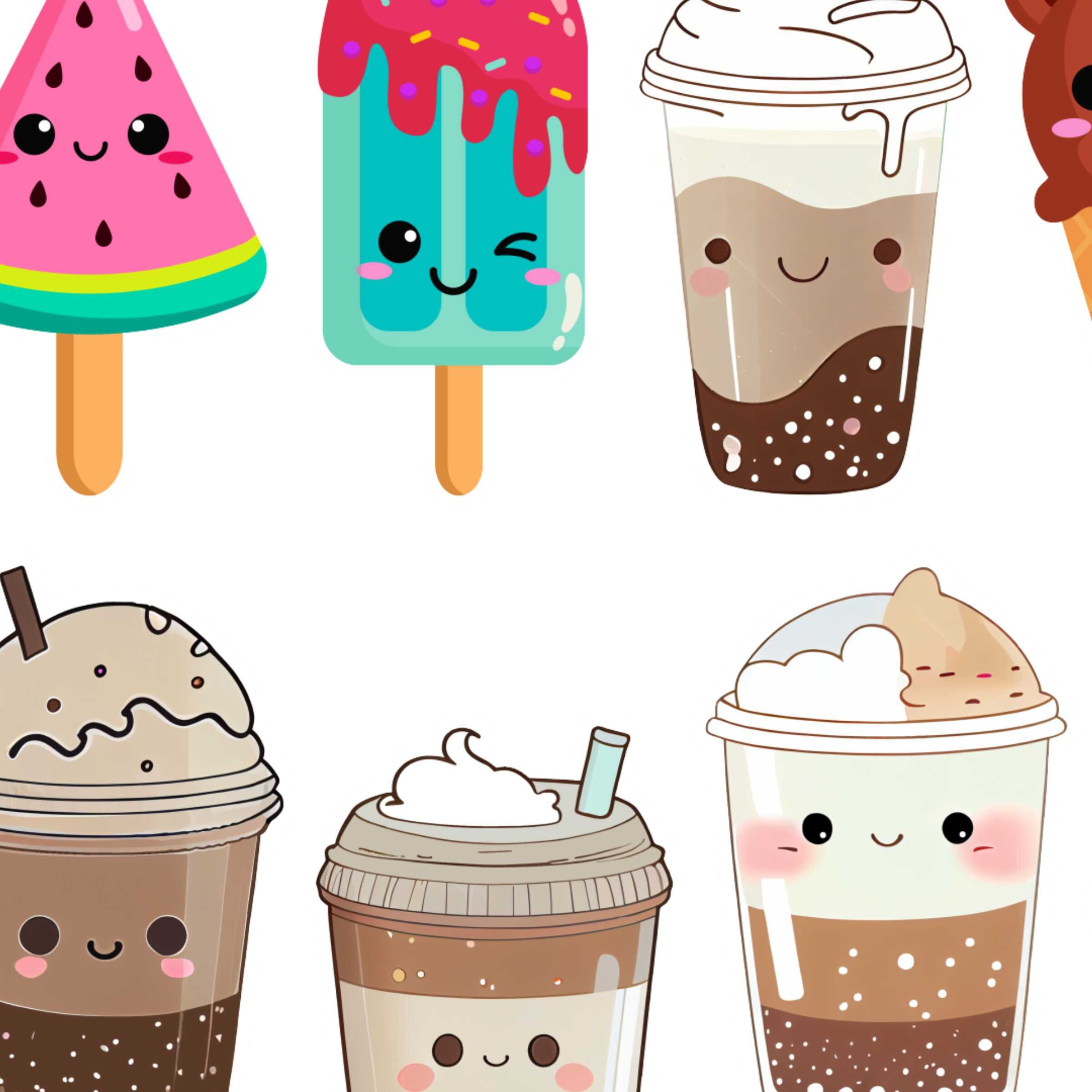 Kawaii Food Sticker, Kawaii Food Png Files, Kawaii Food Stickers, Easy ...