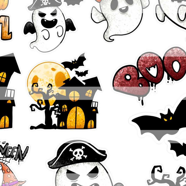 Digital Download Halloween Sticker PNG File, Instant Download Ghost Art ...