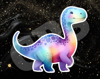 Cute Rainbow Dinosaur Digital Download PNG File for Sticker Making ...