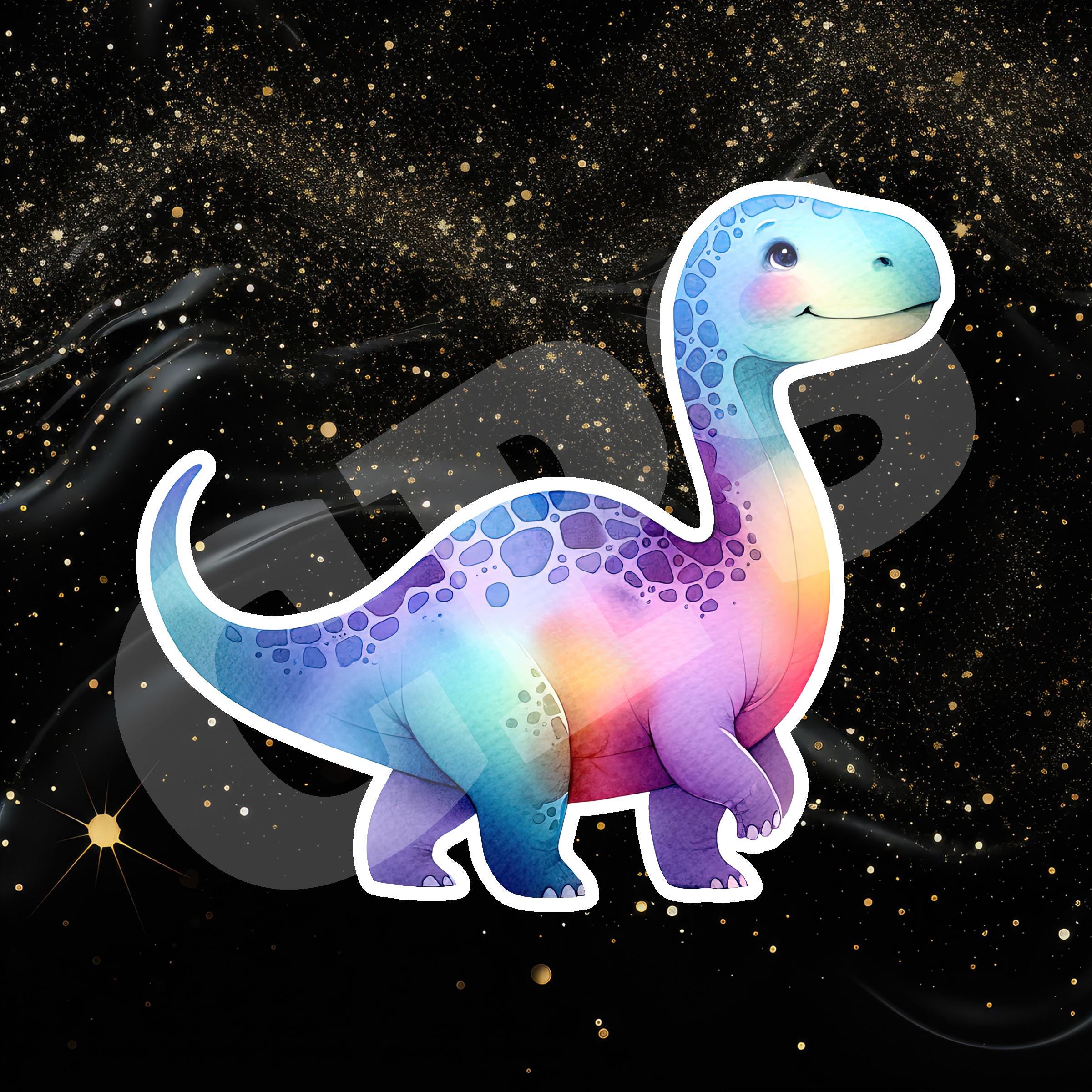 Cute Colorful Rainbow Dinosaur Digital Download PNG File for Sticker ...