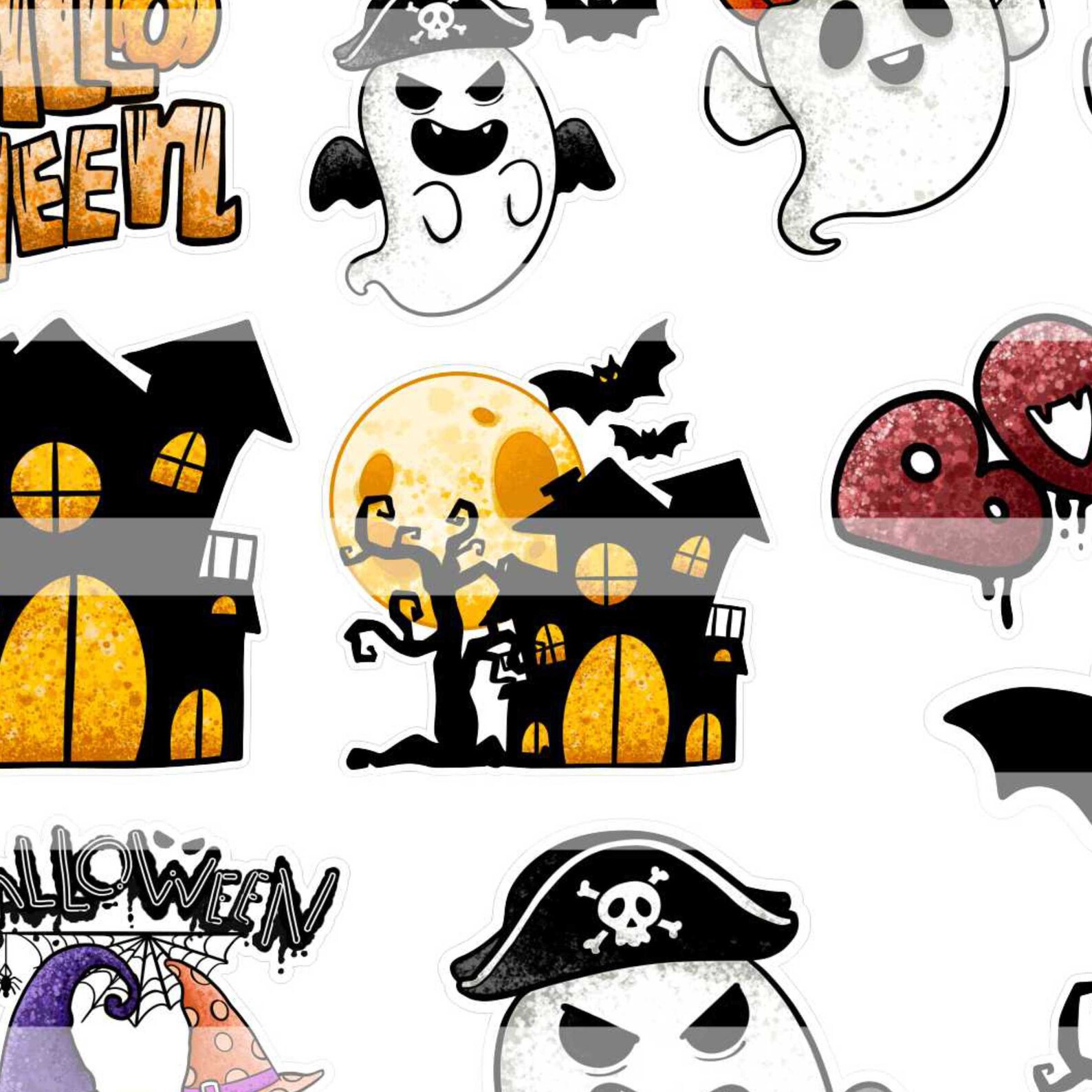 Digital Download Halloween Sticker PNG File, Instant Download Ghost Art ...