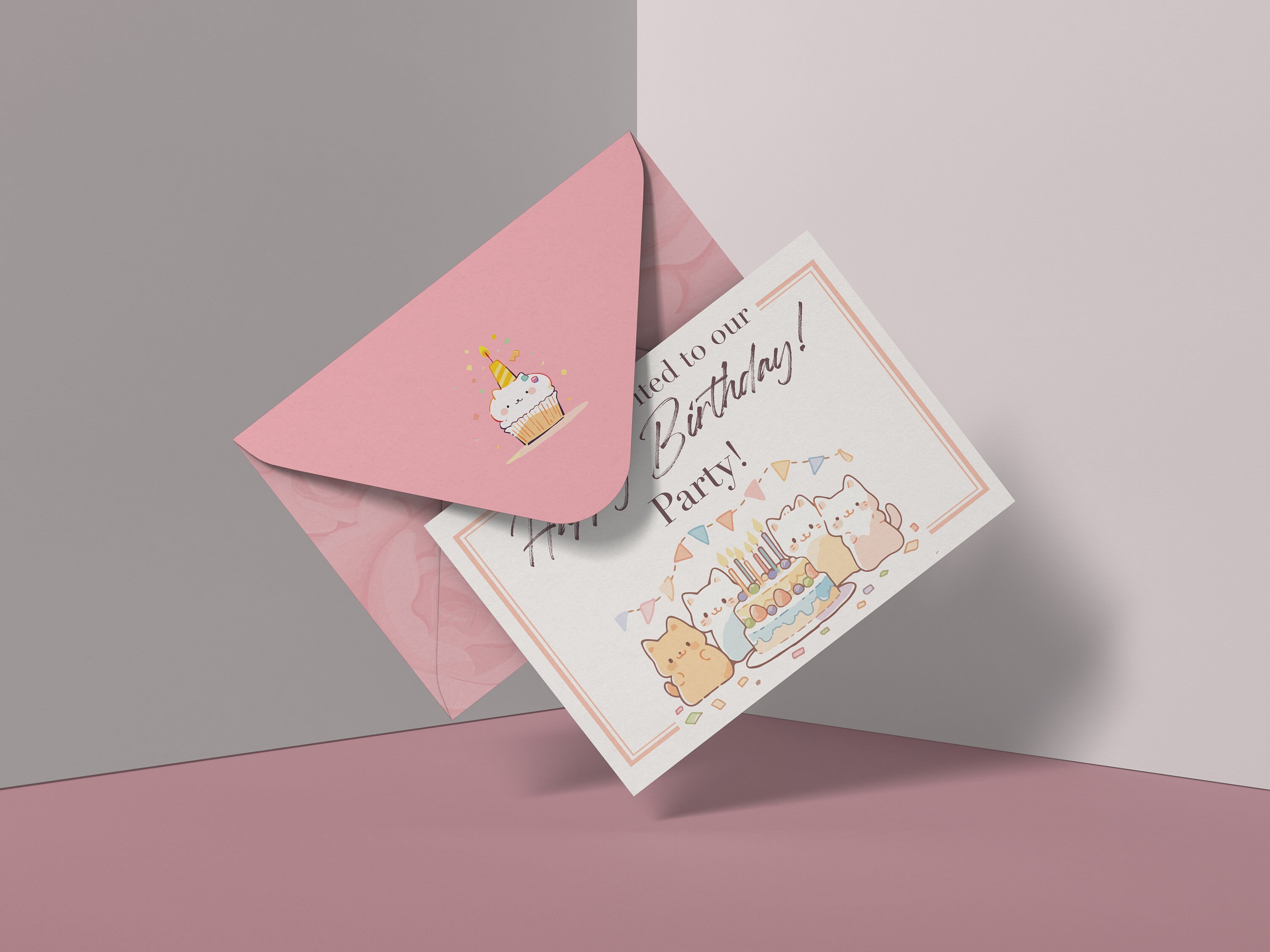 Celebrate With Birthday Cat Clipart: Cute Digital Stickers for Your ...