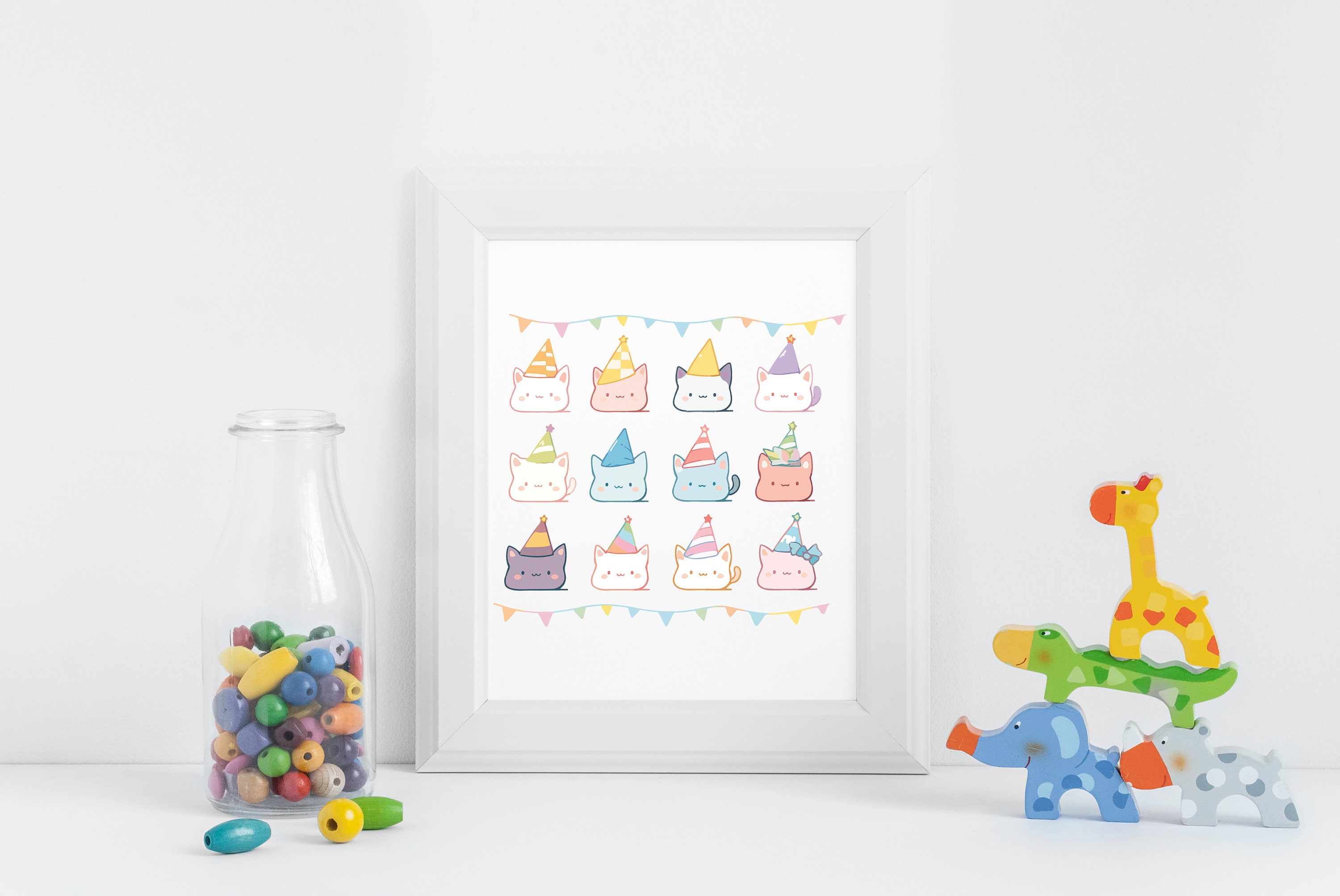 Celebrate With Birthday Cat Clipart: Cute Digital Stickers for Your ...