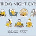 FRIDAY NIGHT CATS Clipart, Digital Sticker, Cute Clipart, Printable ...