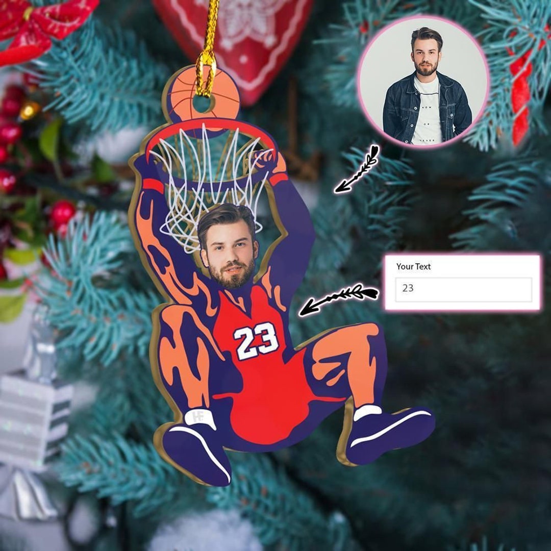 Personalized Name & Face Christmas Basketball Dunk Custom - Etsy
