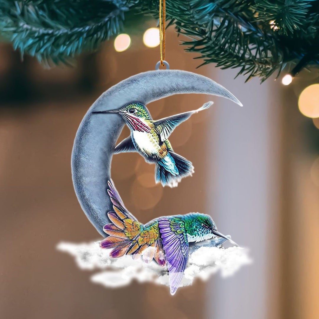 Humming Bird Blue Moon Hanging Ornament Christmas Tree - Etsy