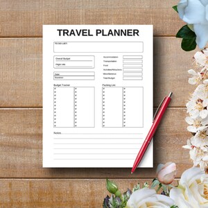 Printable Christmas Travel Guide Journal Planner, Trip Template ...