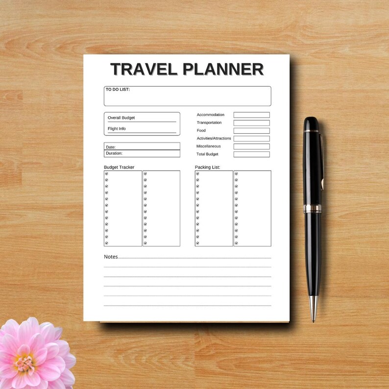 Printable Christmas Travel Guide Journal Planner, Trip Template ...