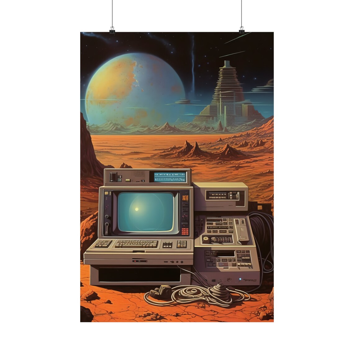 Retrofuturism Computer & Monitor in Desert 1980s Synthwave - Etsy