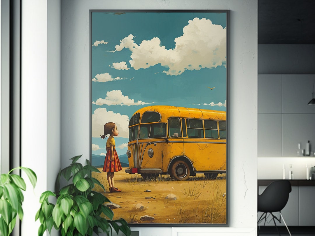 Yellow School Bus Girl Matte Painting Art Cgsociety Inspired Fantastic ...