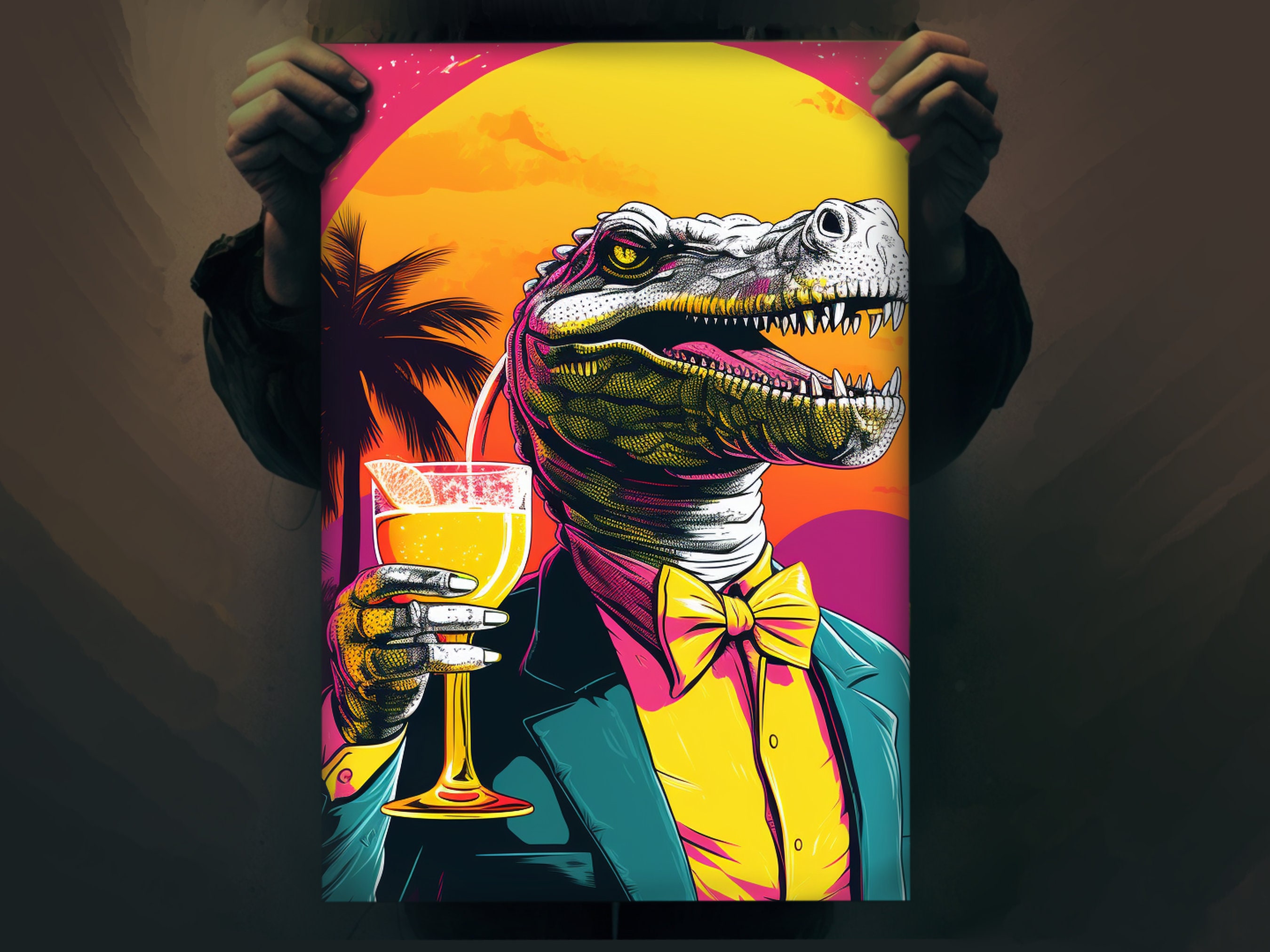 T-rex in a Suit Drinking IPA Altermodern Character Portrait Dan Mumford ...