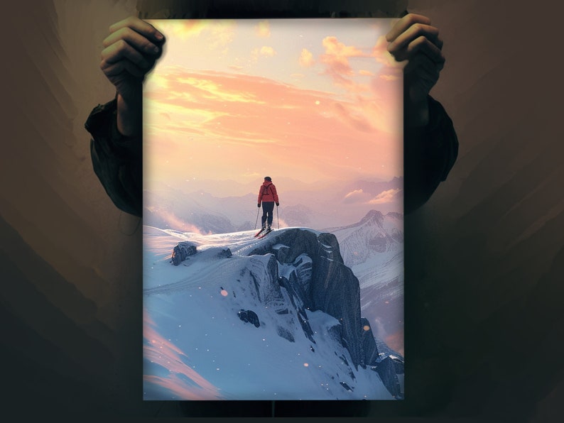 Snowy Mountain Poster Photorealism Art Jessica Rossier Style Inspired ...
