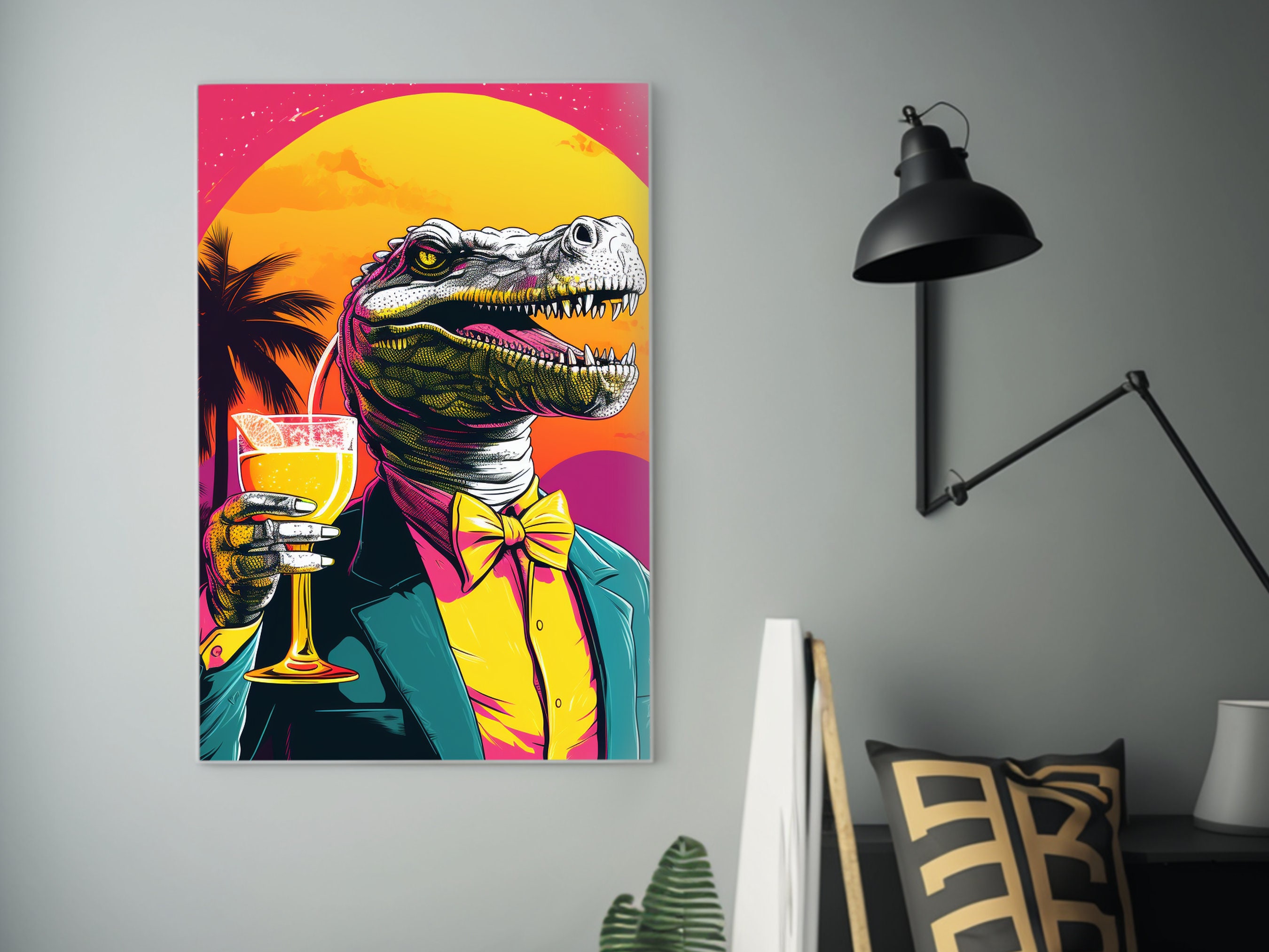 T-rex in a Suit Drinking IPA Altermodern Character Portrait Dan Mumford ...
