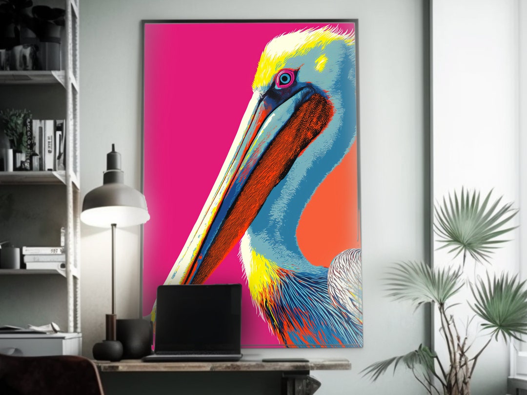 Colorful Fauvism-inspired Bird Poster Vibrant CMYK Overpainting ...
