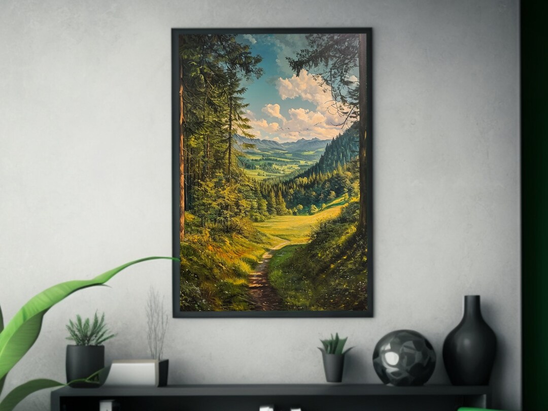 Romantic German Forest Scene Dirt Road Painting Art Poster Contest ...