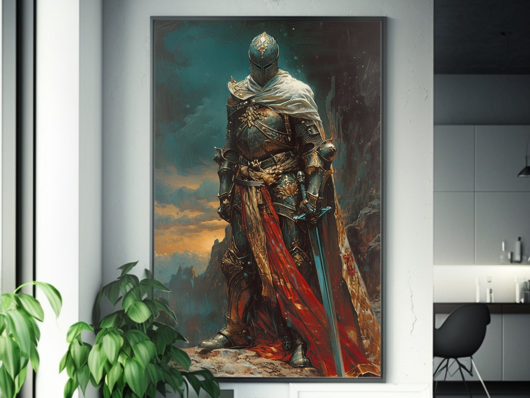 Medieval Knight Fantasy Art Print Sword and Armour Inspired by Trending ...