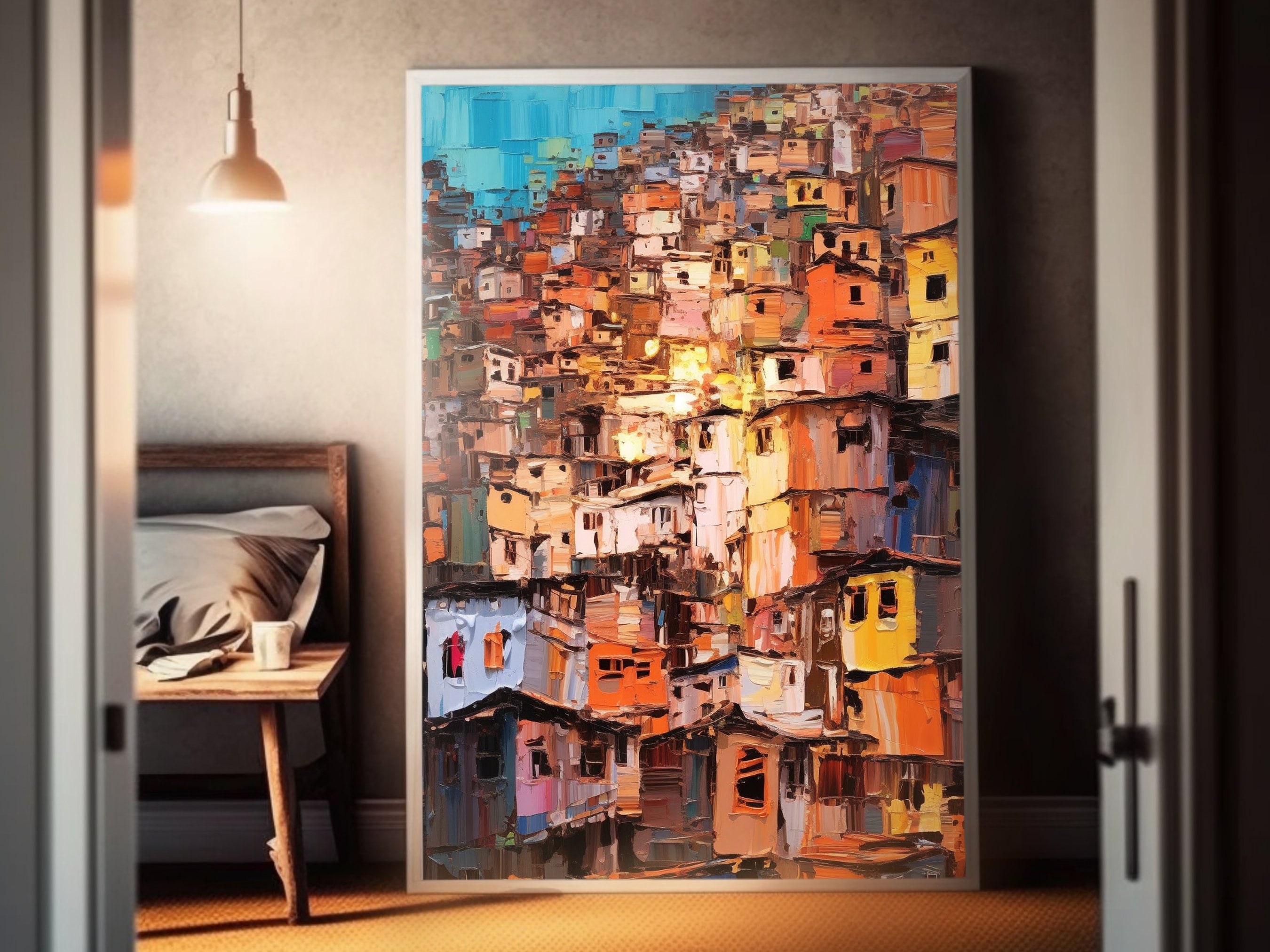 Cityscape Oil Painting Poster Xavier Blum Pinto Inspired Figurative Art ...