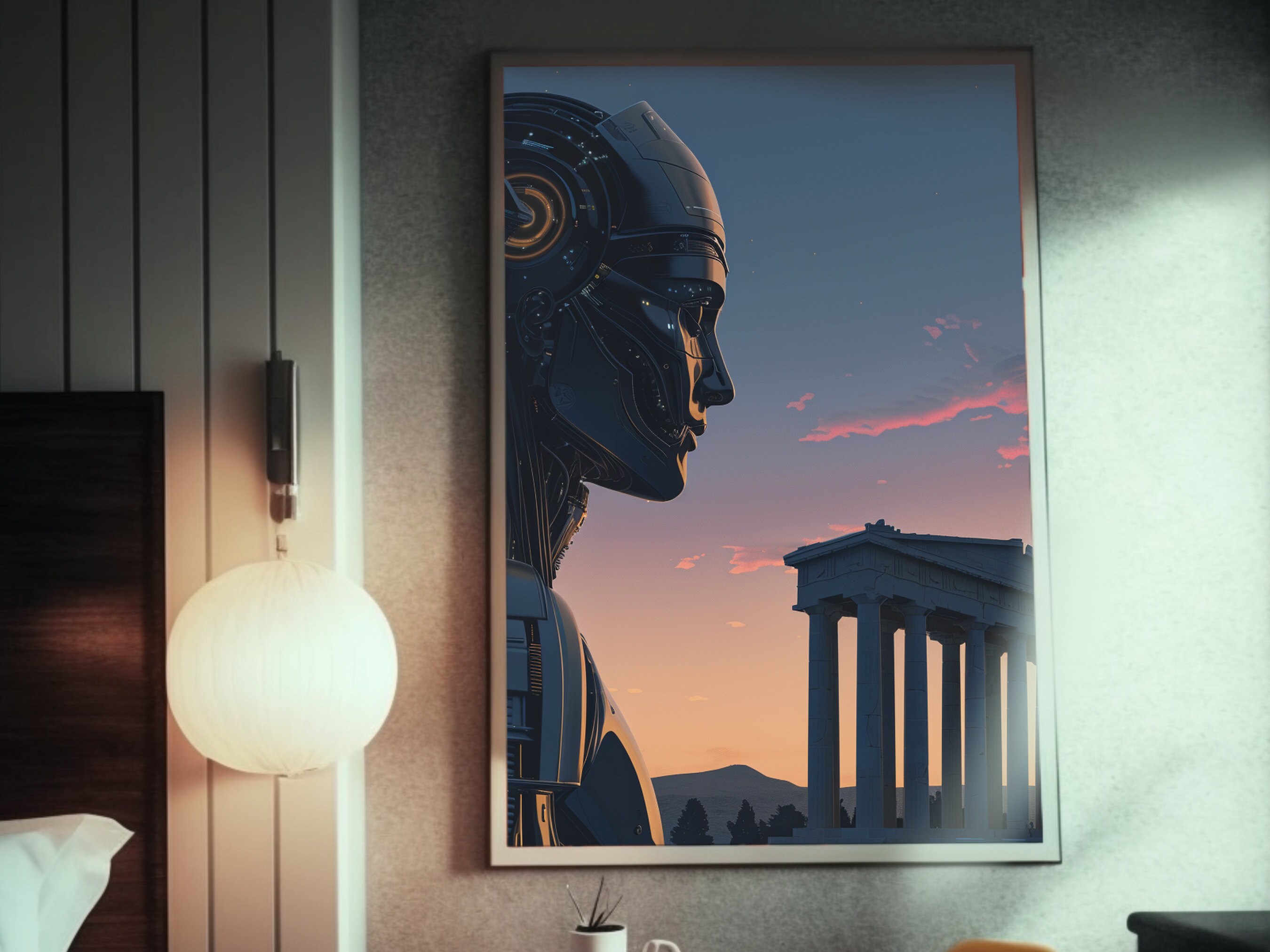 Ultrafine Retrofuturism AI Robot Poster Detailed Futuristic Machine God ...